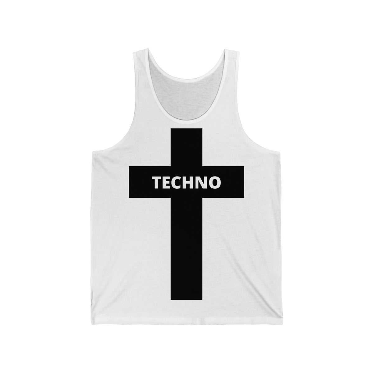 Techno Cross Tank Top White Unisex – Lazuli Records